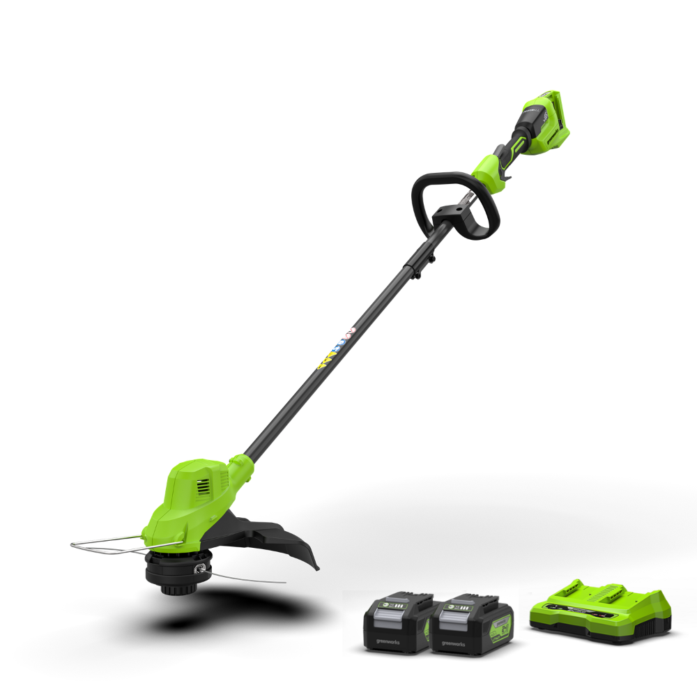 POWERALL 48V (24V x 2) Grass Trimmer 38cm - 2x 4Ah Battery – Greenworks ...